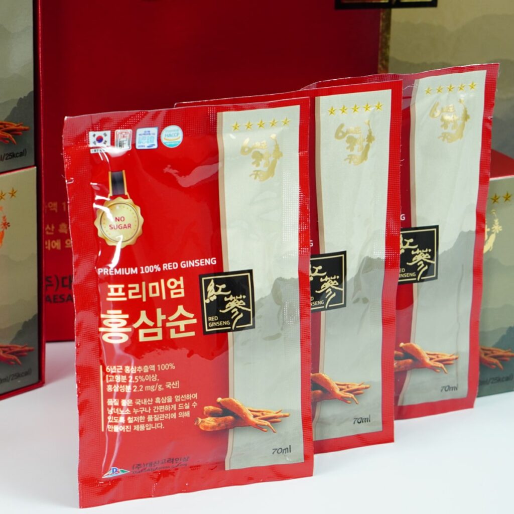 Nước Hồng Sâm Không Đường Daesan Hàn Quốc Hộp 70ml x 30 gói