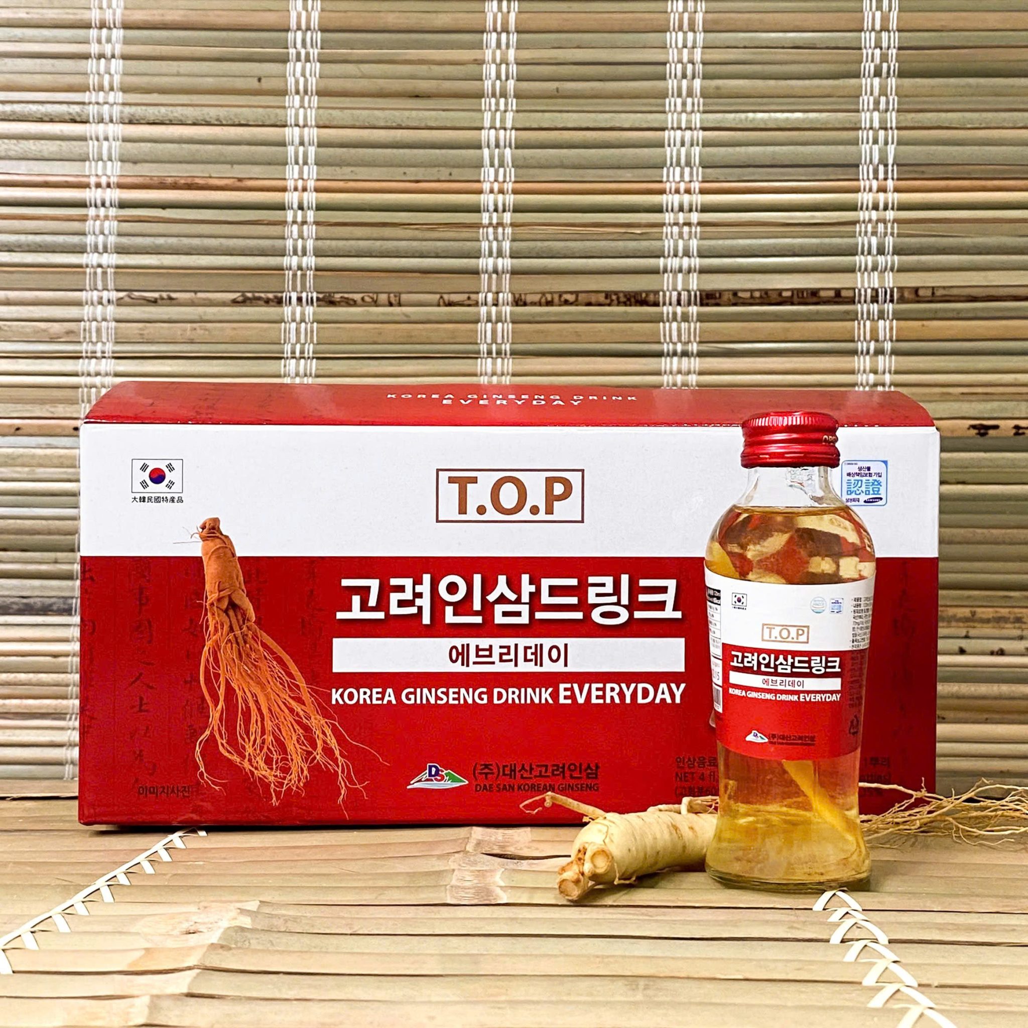 Nước Hồng Sâm T.O.P Daesan có củ Hàn Quốc 10 chai x 120ml - Nhân Sâm ...